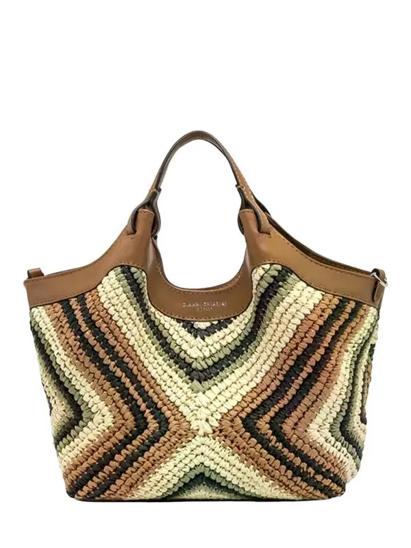 GIANNI CHIARINI Shoulder Bag With Woven Design - Neutrals