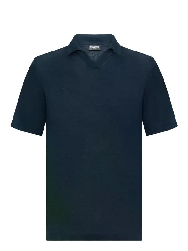 FRANZESE COLLECTION Ribbed V-neck T-shirt - Blue