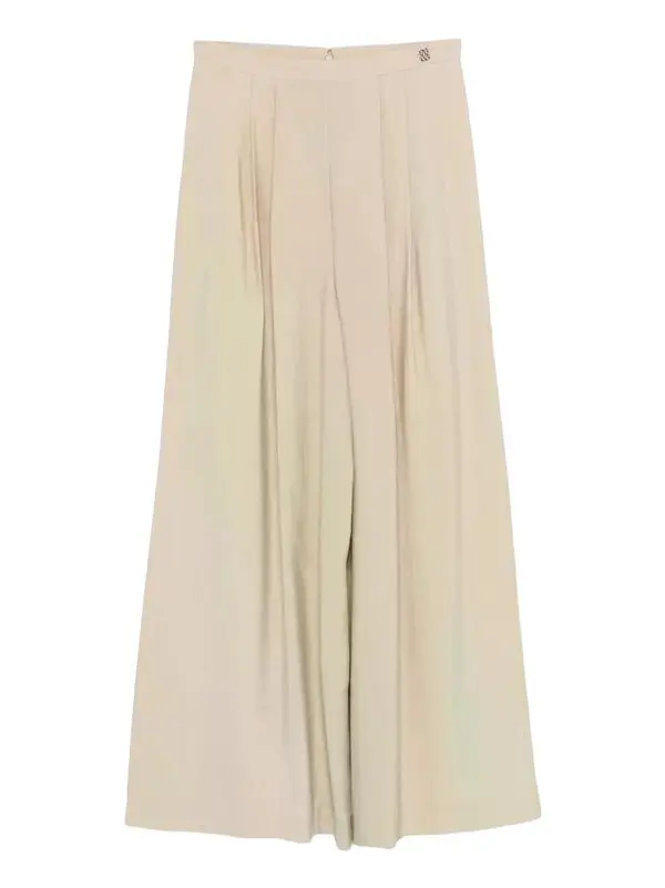 CURIEL Pleated Palazzo Pants - Neutrals