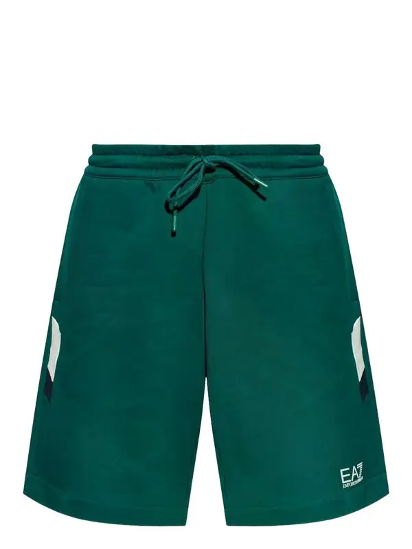 EA7 Logo-print Track Shorts - Green