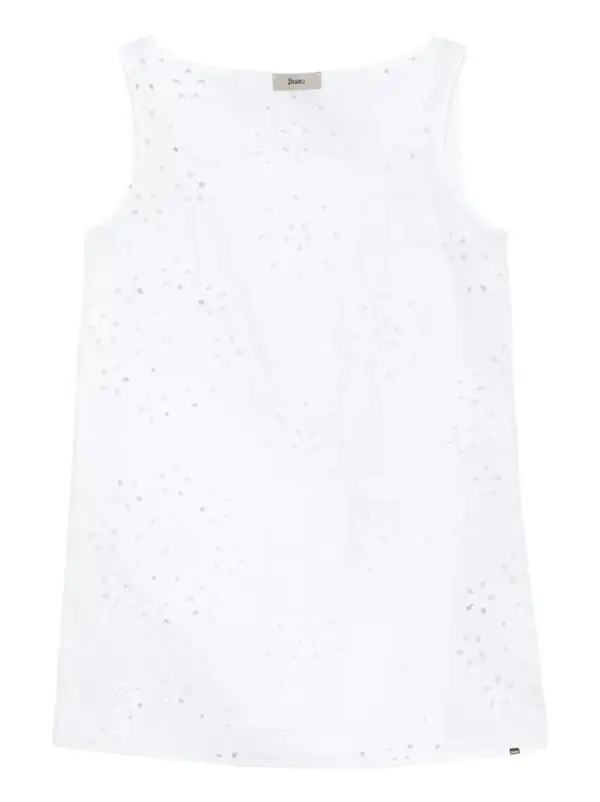 Herno Eyelet Square-neck Top - White