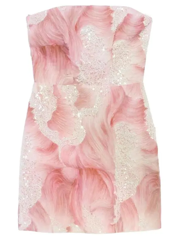 DE SANTIS Embellished Mini Dress - Pink