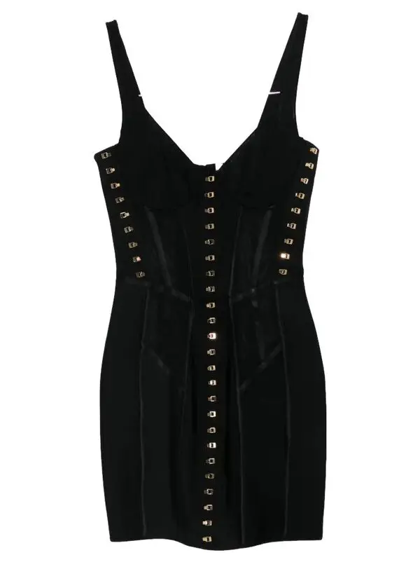 Elisabetta Franchi Embellished Fitted Dress - Black