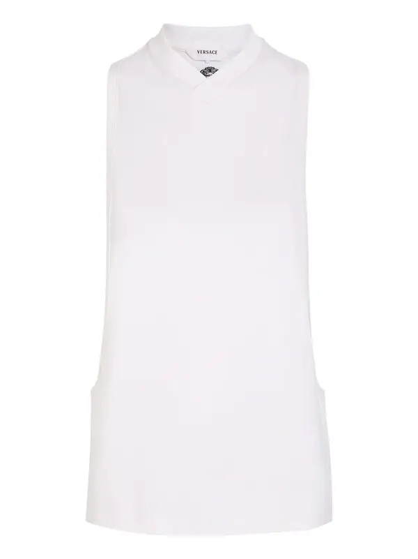 Versace Stretch-cotton Tank Top - White