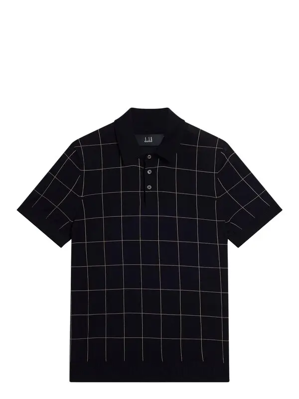 Dunhill Cotton-mulberry Silk Polo Shirt - Navy