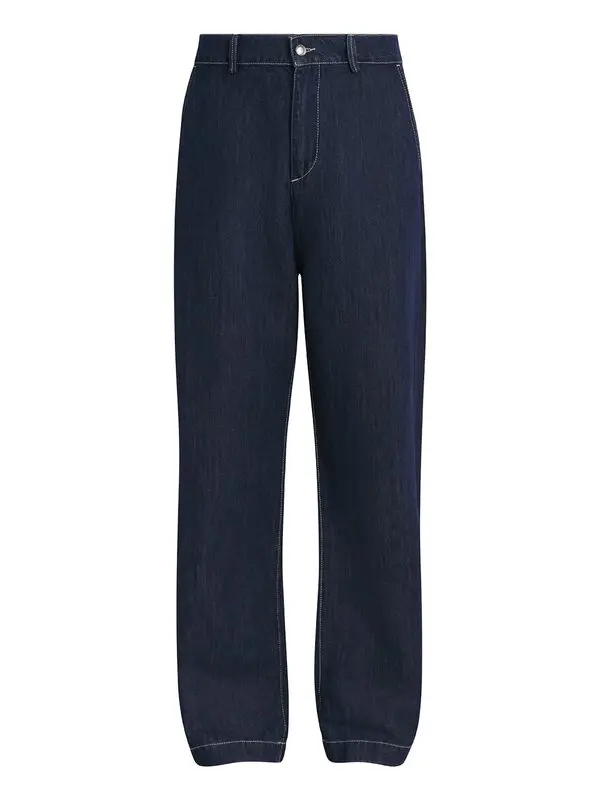 7 For All Mankind Wide-leg Denim Chinos - Navy
