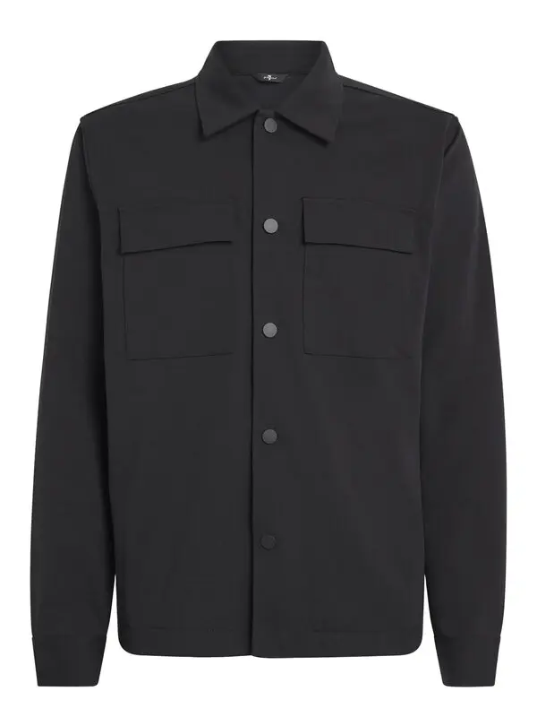 7 For All Mankind Cotton-blend Luxe Performance Overshirt - Black