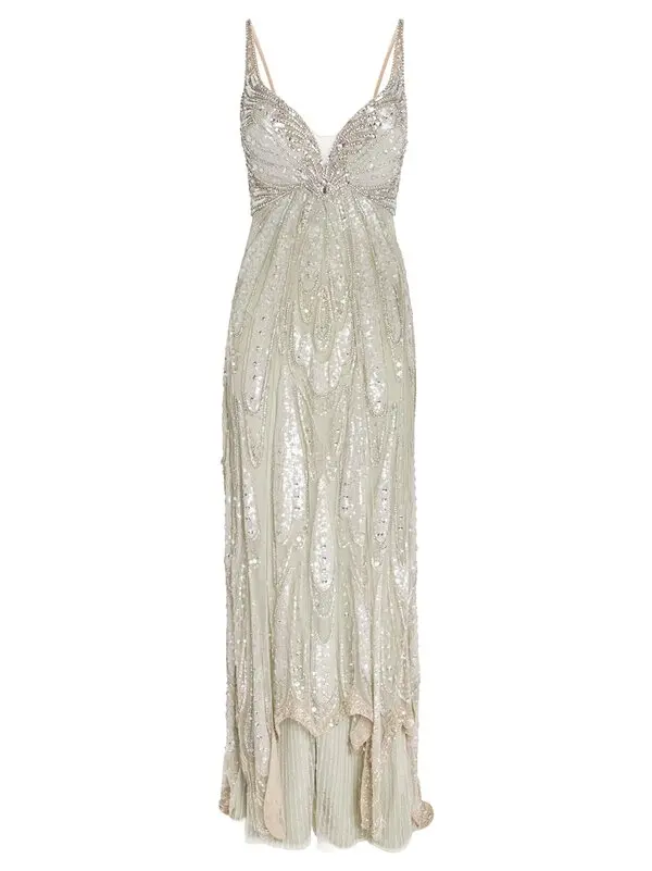 Jenny Packham Embellished Yves Gown - Green