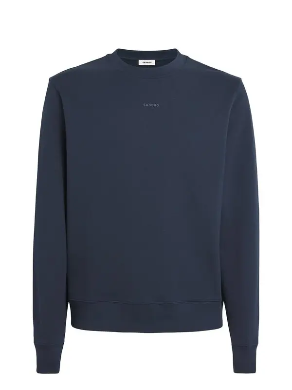 Sandro Cotton Logo Sweatshirt - Blue