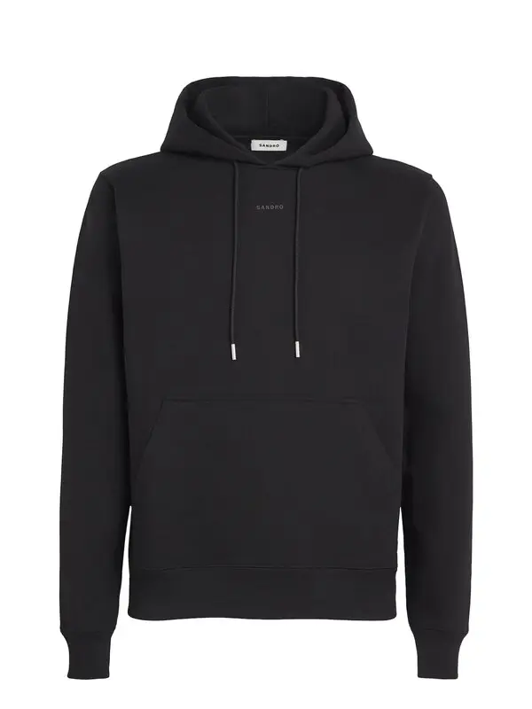 Sandro Cotton Logo Hoodie - Black
