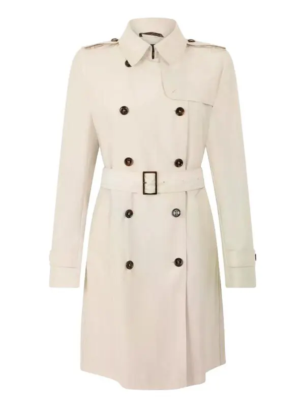 MOORER Belted Double-breasted Trench - Neutrals