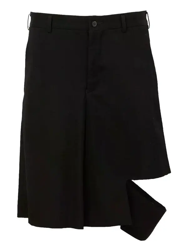 Comme Des Garçons Cut-out Wool Shorts - Black