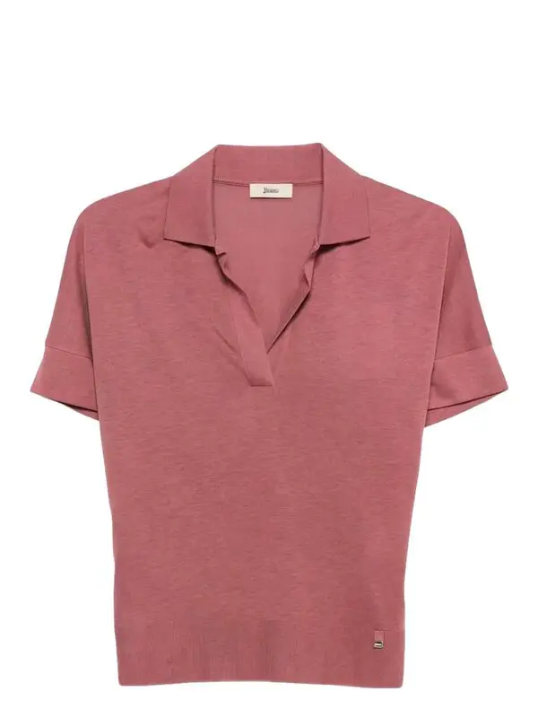 Herno V-neck Short-sleeve T-shirt - Pink