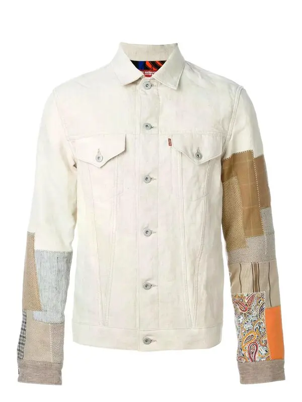 Junya Watanabe Patchwork Sleeve Jacket - Neutrals