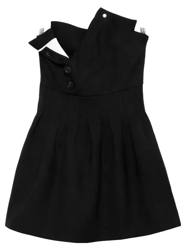 SHUSHU/TONG Button-detail Mini Dress - Black