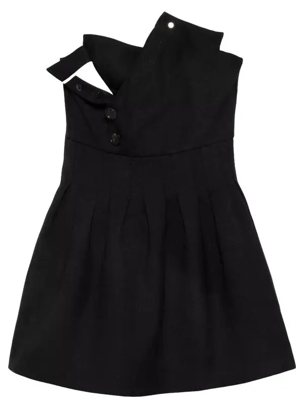SHUSHU/TONG Button-detail Mini Dress - Black