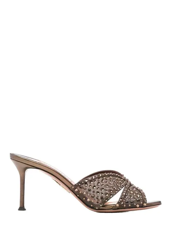 AQUAZZURA Crystal Lover Sandals - Brown