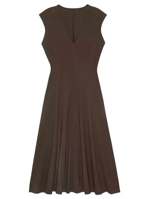 FRAME V-neck A-line Dress - Brown