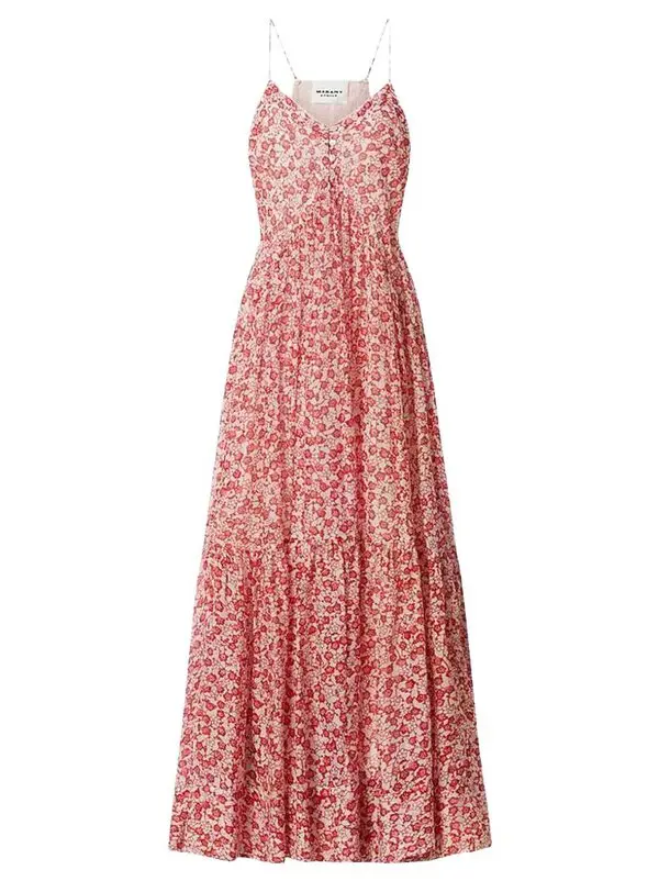MARANT ETOILE Sabba Floral-print Midi Dress - Red