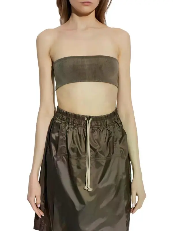 Rick Owens Ribbed-knit Strapless Top - Brown