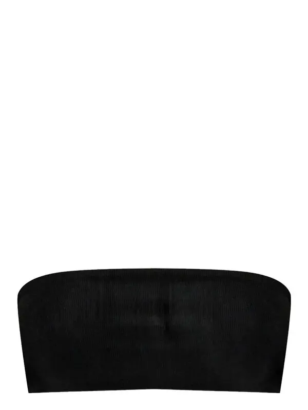 Rick Owens Cropped Ribbed Top - Black