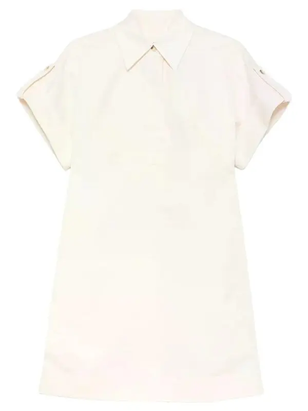 JOSEPH Collared Short-sleeve Mini Dress - Neutrals