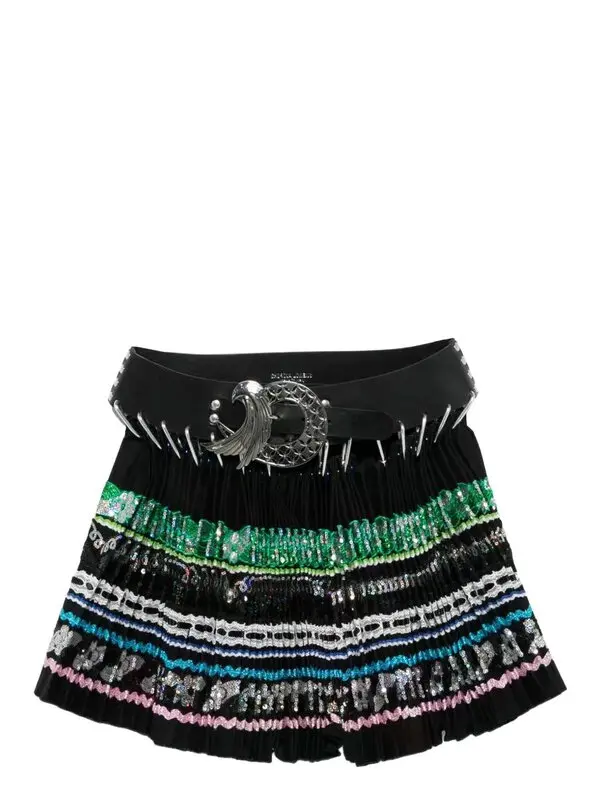 CHOPOVA LOWENA Starbites Embellished Mini Skirt - Black