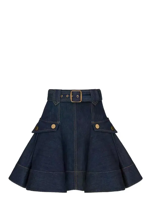 Zimmermann Denim Mini Skirt - Blue