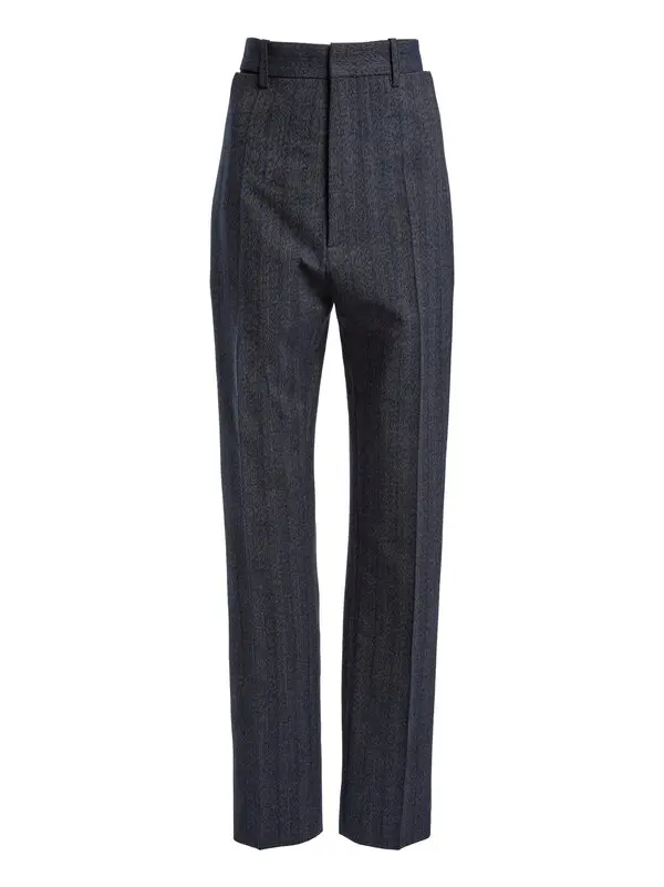 Victoria Beckham Mid-rise Straight-leg Trousers - Blue