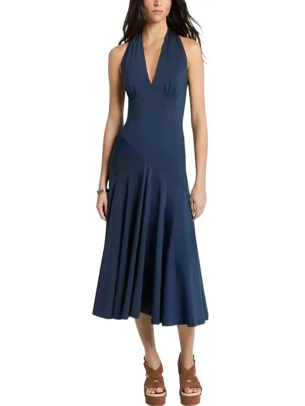 Michael Kors Halter Midi Dress - Blue