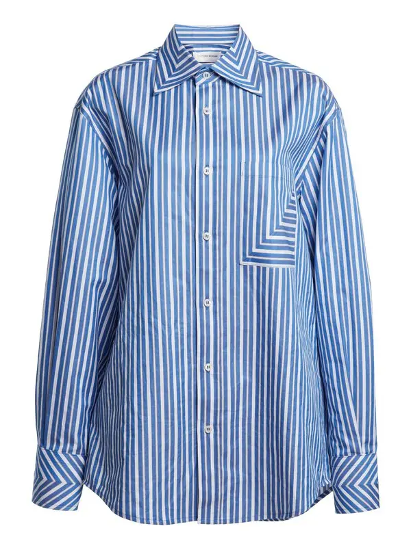 Victoria Beckham Striped Button-up Shirt - Blue