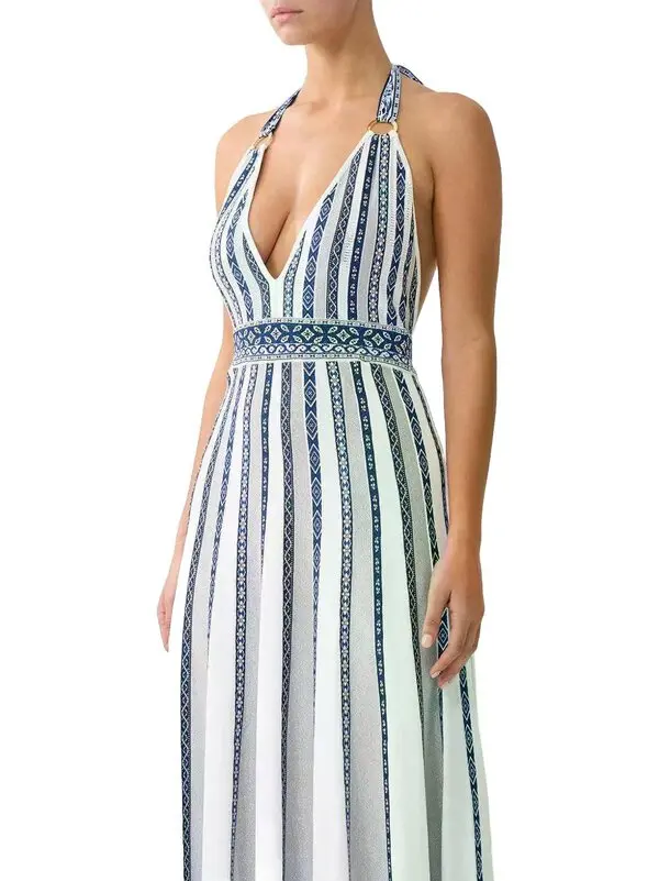 Camilla Halterneck Tie Maxi Dress - White
