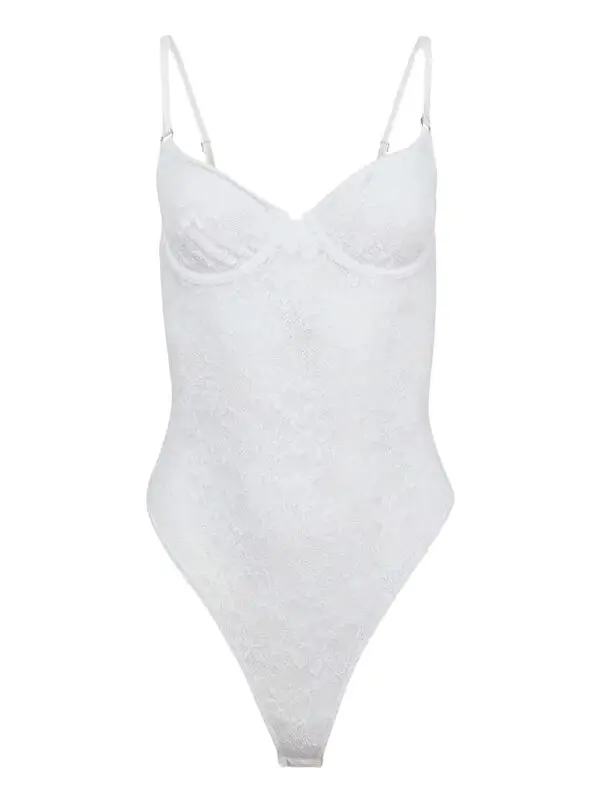 FLEUR DU MAL Le Stretch Lace Bodysuit - White