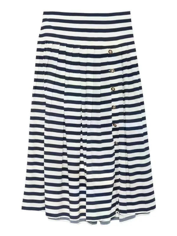 Rixo Una Striped Midi Skirt - Blue