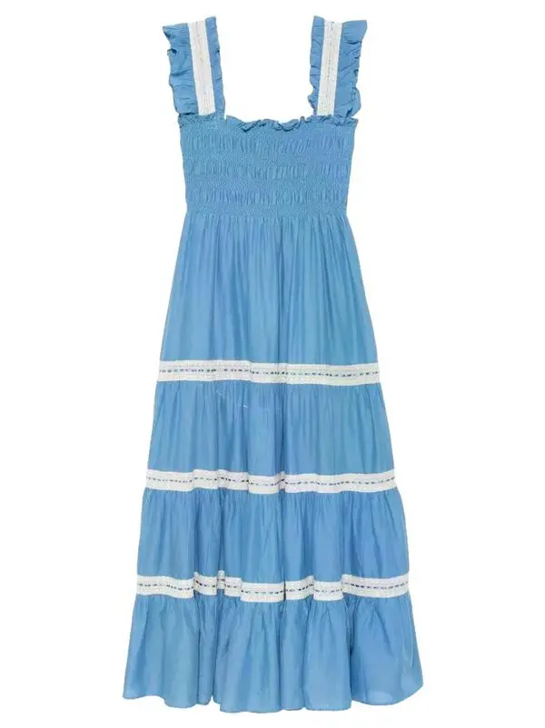 Rixo Aubrie Lace Midi Dress - Blue