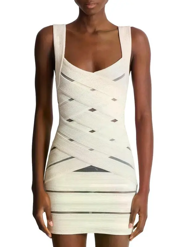 Balmain Sleeveless Mini Dress - Neutrals