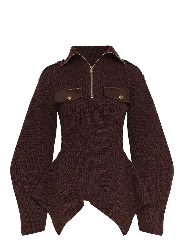 Zimmermann Valiant Utility Wool-blend Sweater - Brown