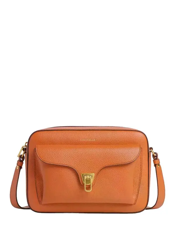COCCINELLE Leather Shoulder Bag With Front-pocket - Orange