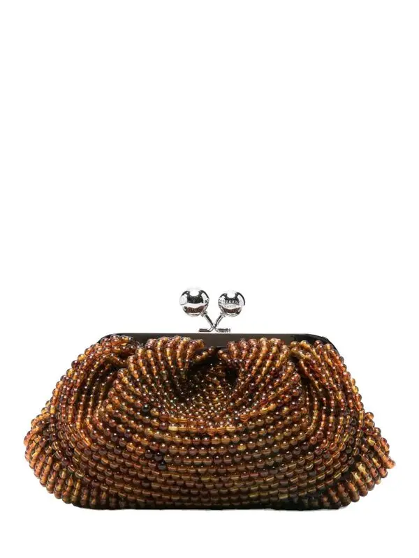 Max Mara Beaded Clutch Bag - Brown