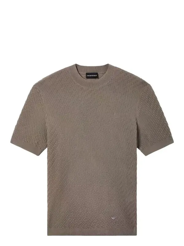Emporio Armani Logo-appliqué T-shirt - Brown