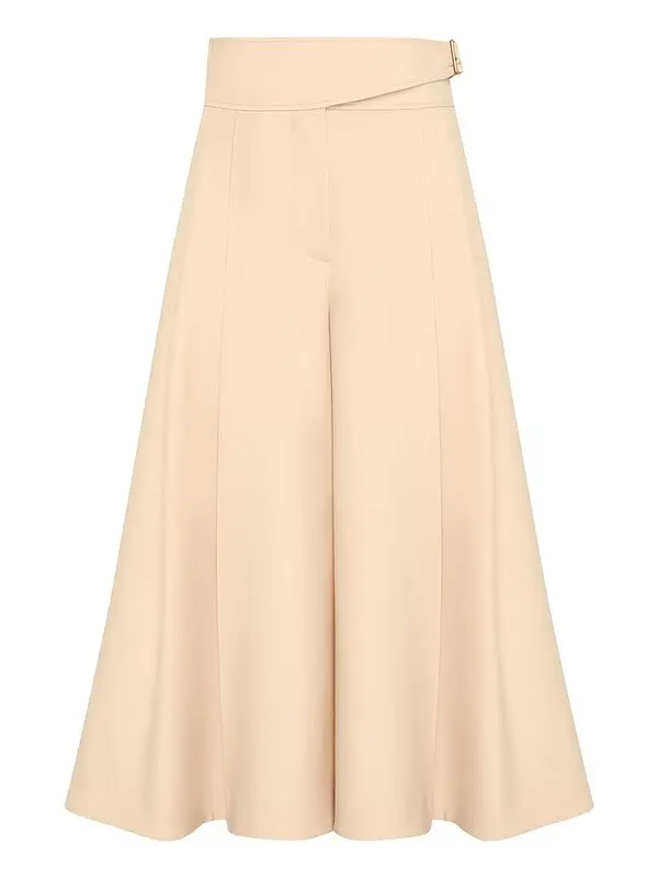 Zimmermann Valiant Wool-blend Wide-leg Trousers - Neutral