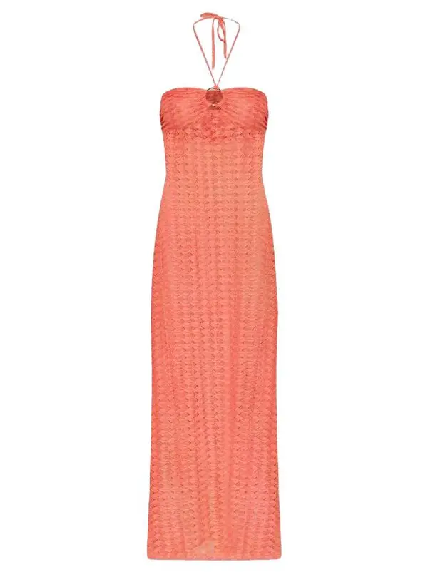 Melissa Odabash Harriet Halterneck Maxi Dress - Orange