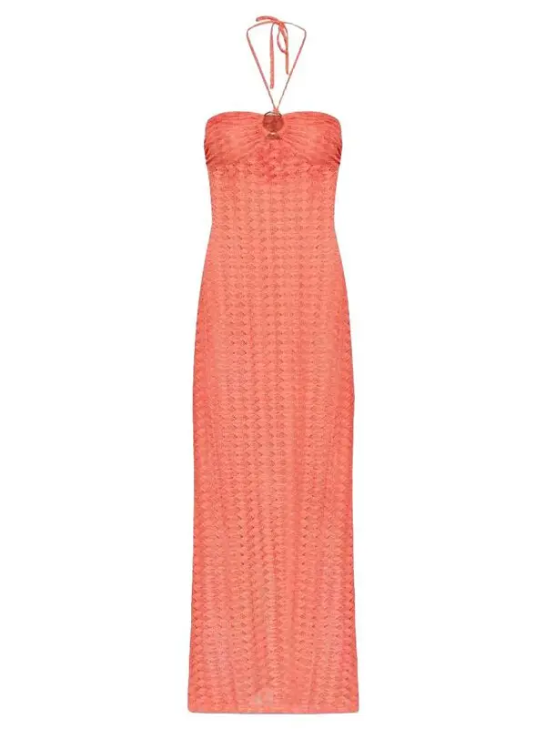 Melissa Odabash Harriet Halterneck Maxi Dress - Orange