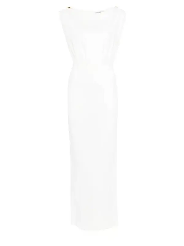 Elisabetta Franchi Sleeveless Cutout Dress - White