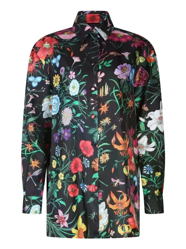 Gucci Floral-print Shirt - Black