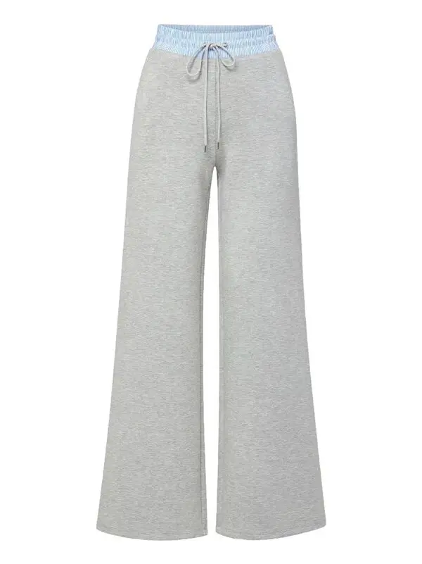Veronica Beard Ernie Drawstring Flare Track Pants - Grey