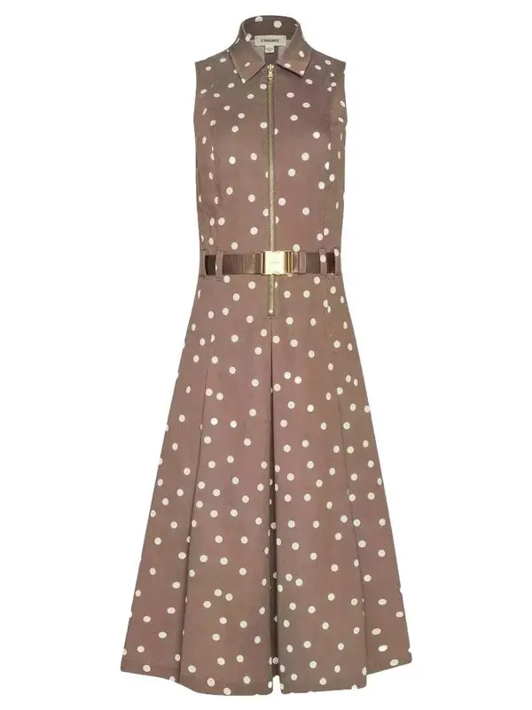 L'Agence Kylo Polka-dot Shirt Dress - Brown