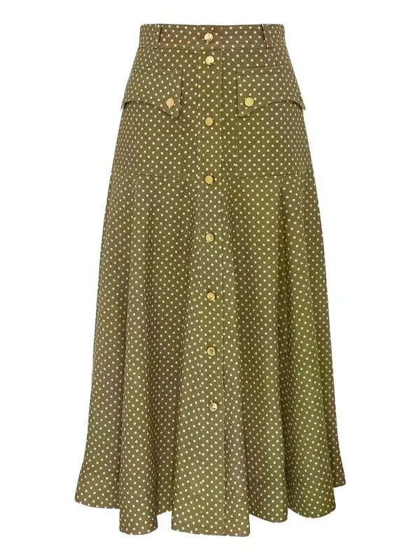 Zimmermann Luna Cargo Midi Skirt - Green