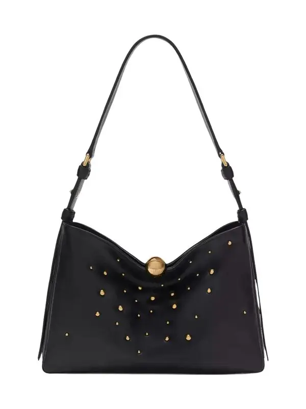 Furla Studded Sfera Soft Shoulder Bag - Black
