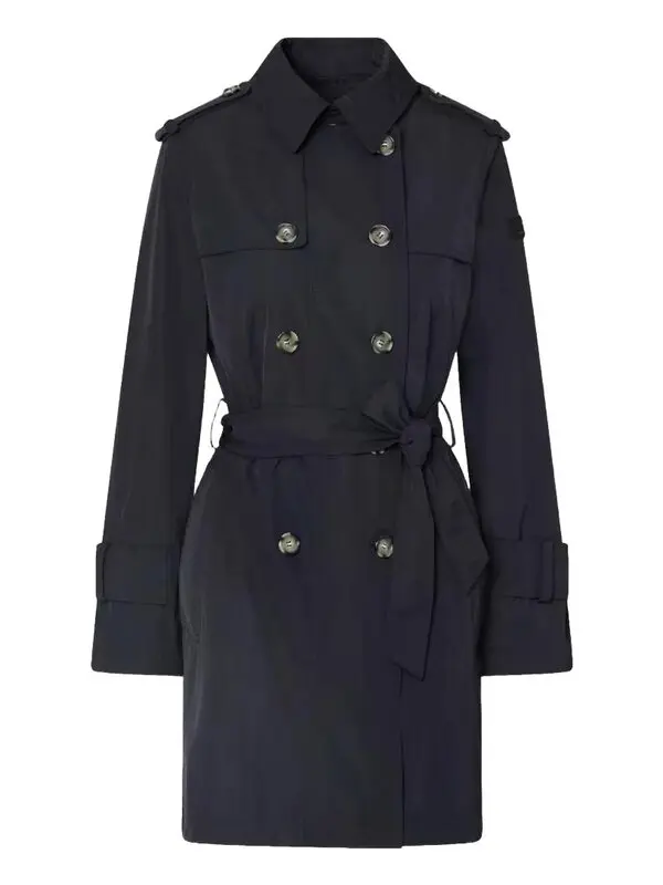 Peuterey Belt-fastening Double-breasted Coat - Blue